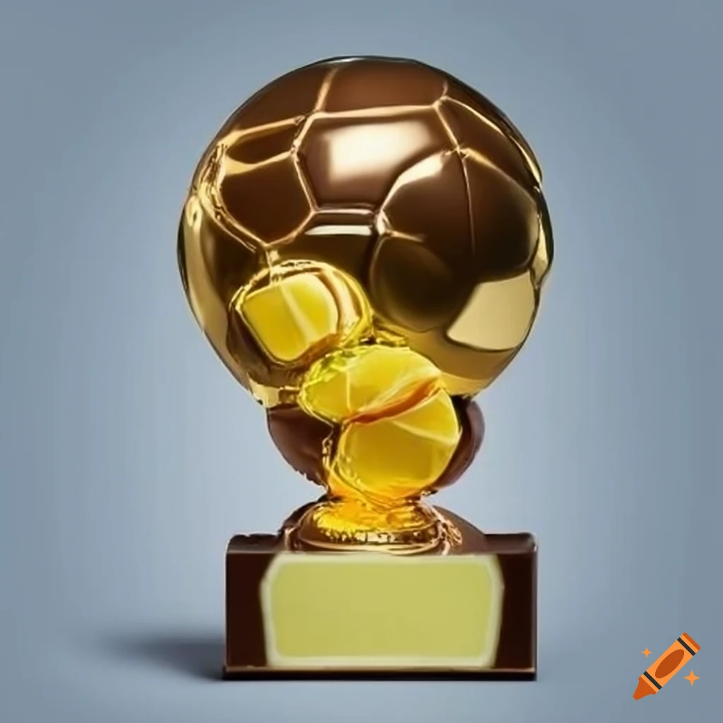 Chocolate and lemon flavored candy in the shape of a Ballon d'Or trophy on Craiyon