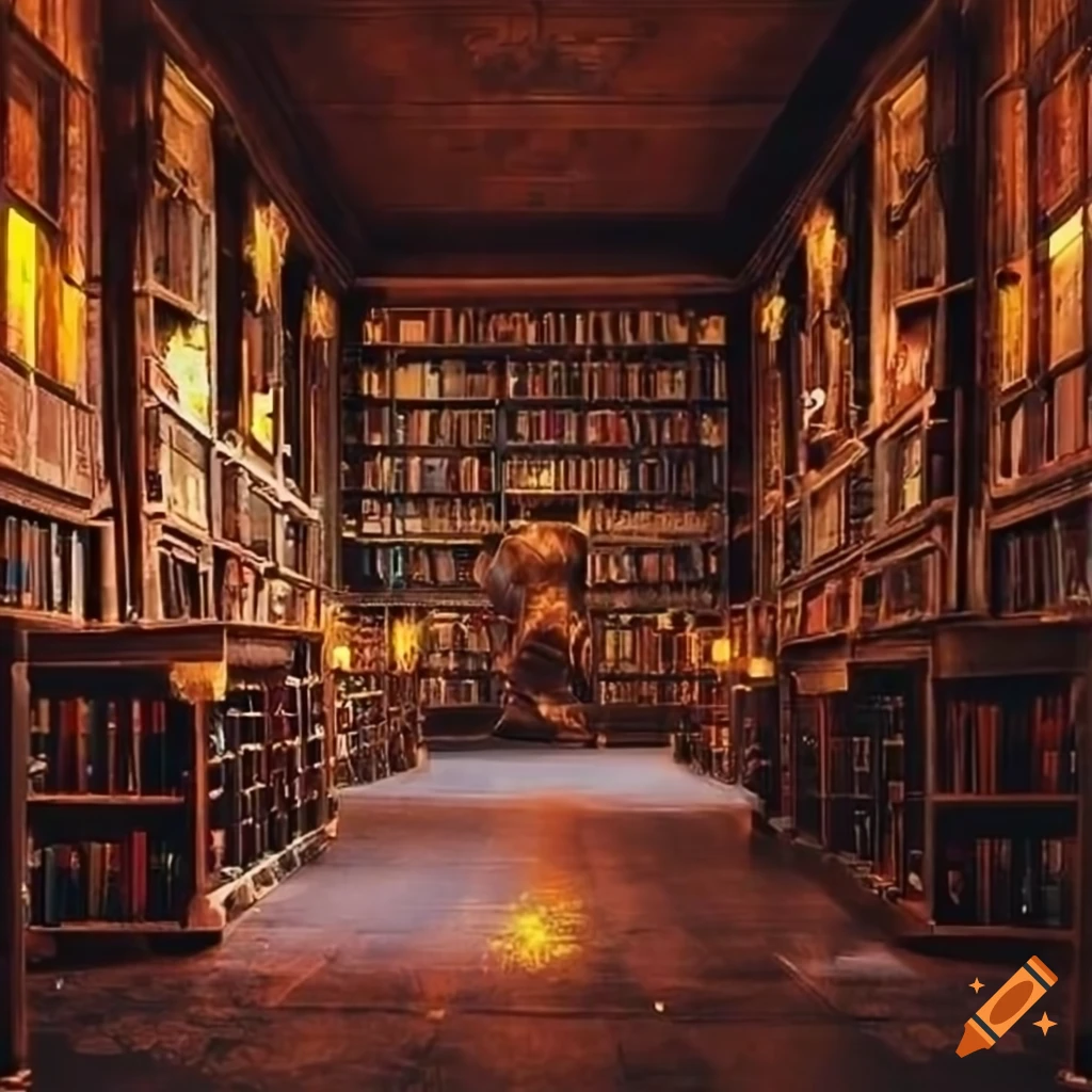 Aesthetically pleasing library on Craiyon