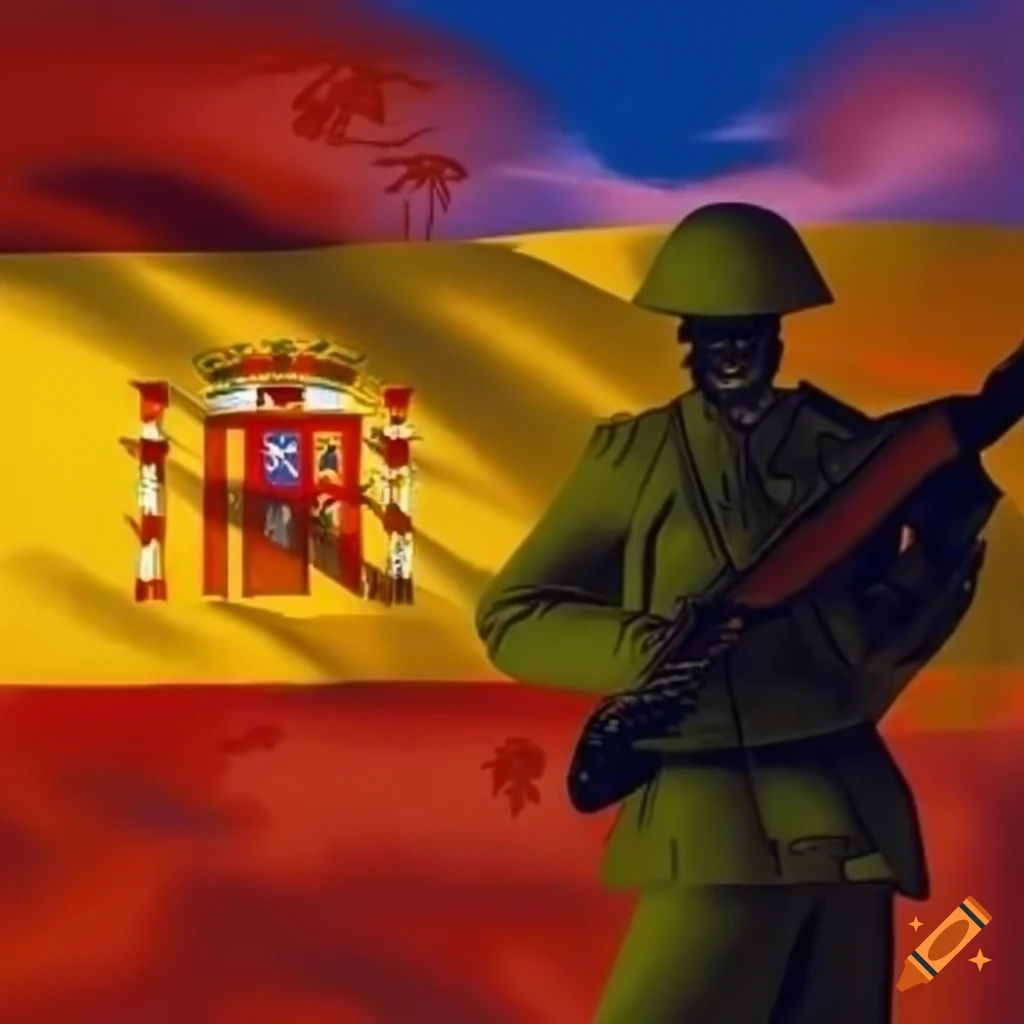 War scene depicting the spanish civil war with the nationalist and ...