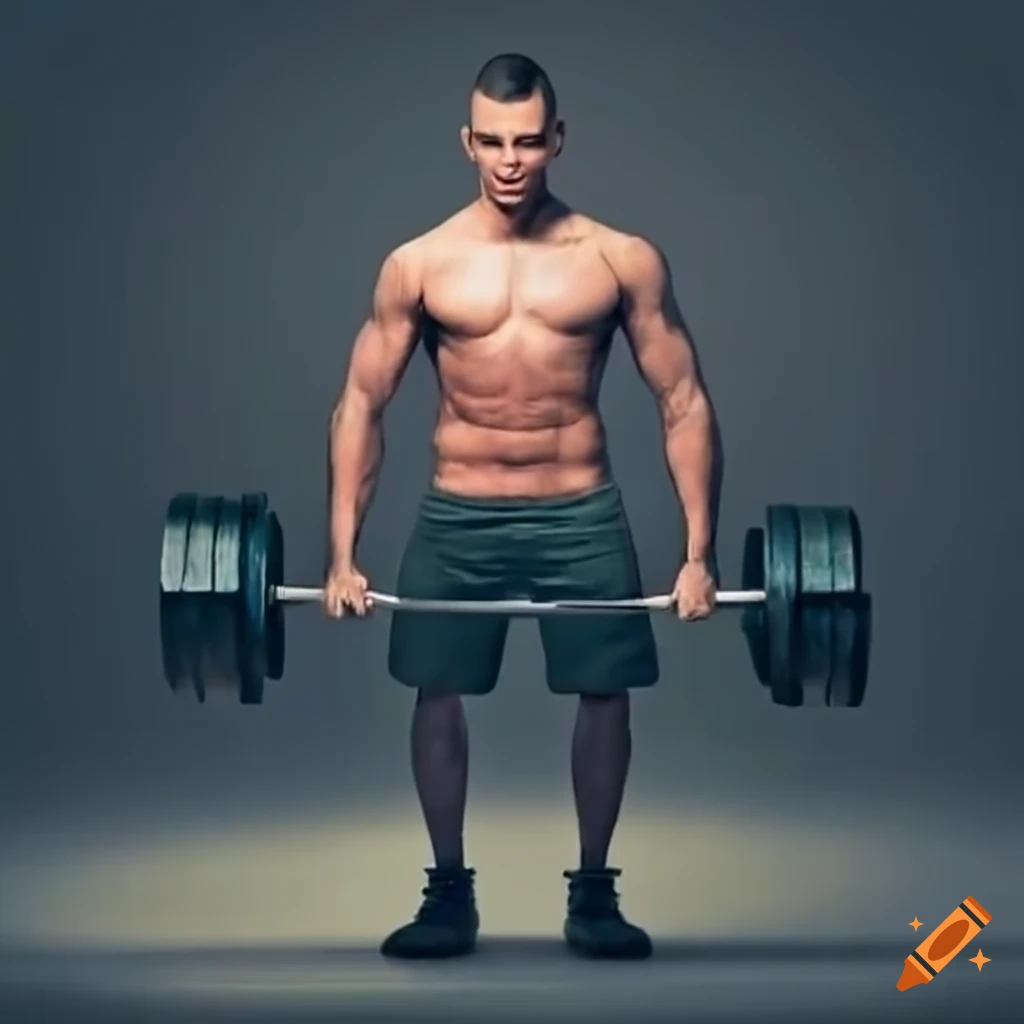 Man lifting heavy weights on Craiyon