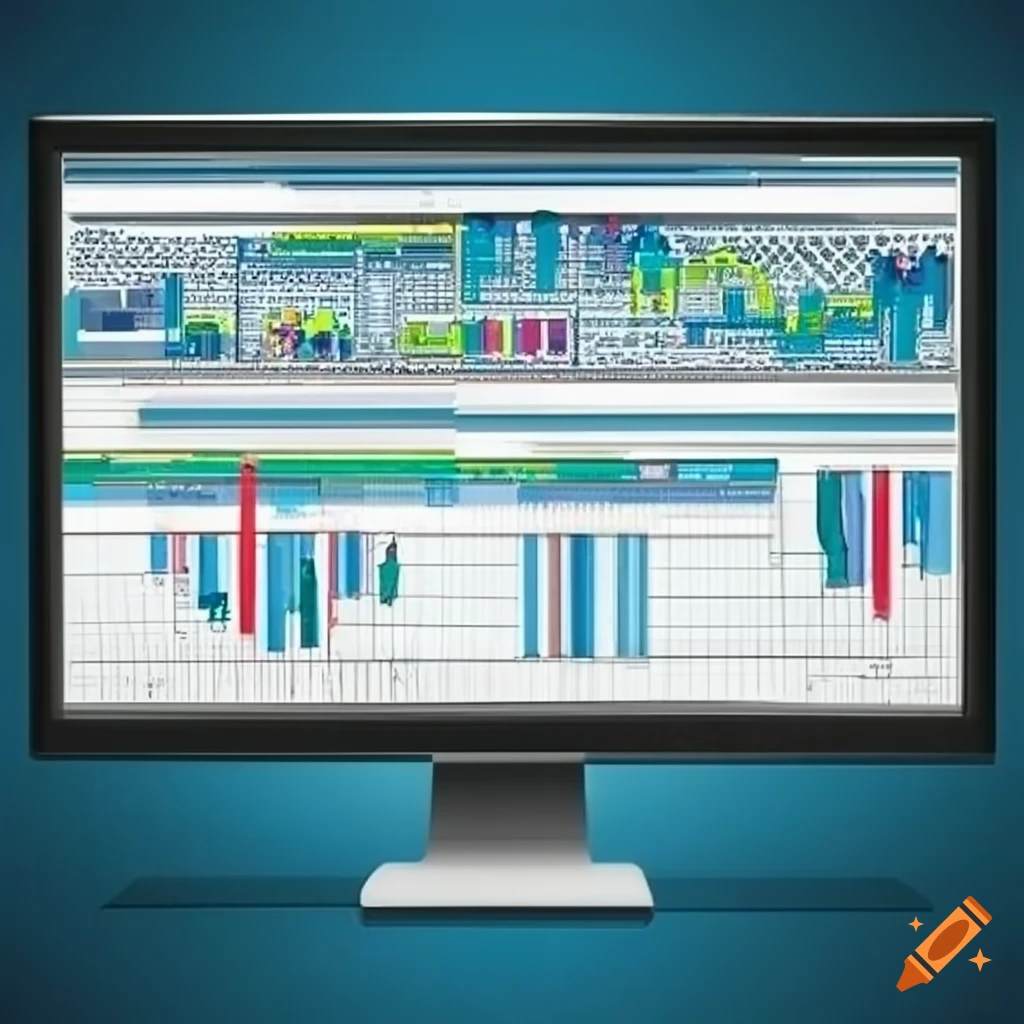 High-resolution data analysis dashboard with vibrant charts on Craiyon