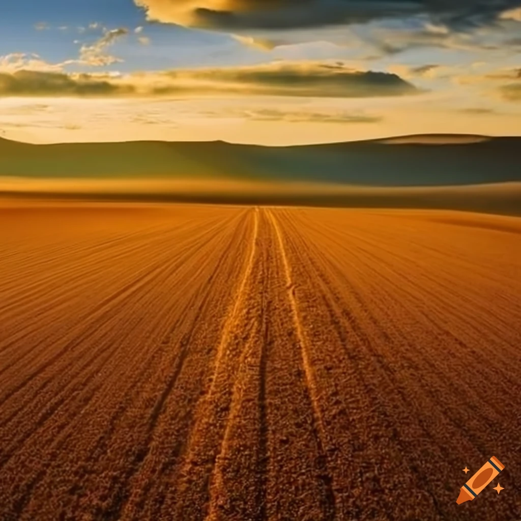 Deserted field landscape on Craiyon