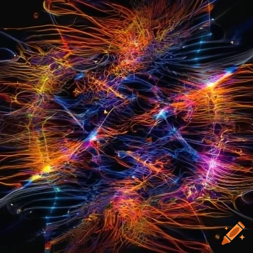 Abstract visualization representing quantum physics concepts on Craiyon