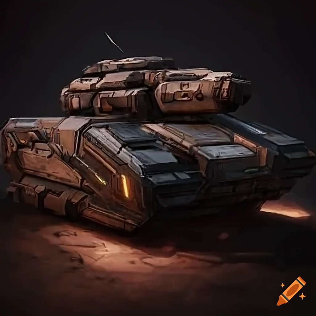 Futuristic sci-fi tank concept art with ultra-high detail on Craiyon