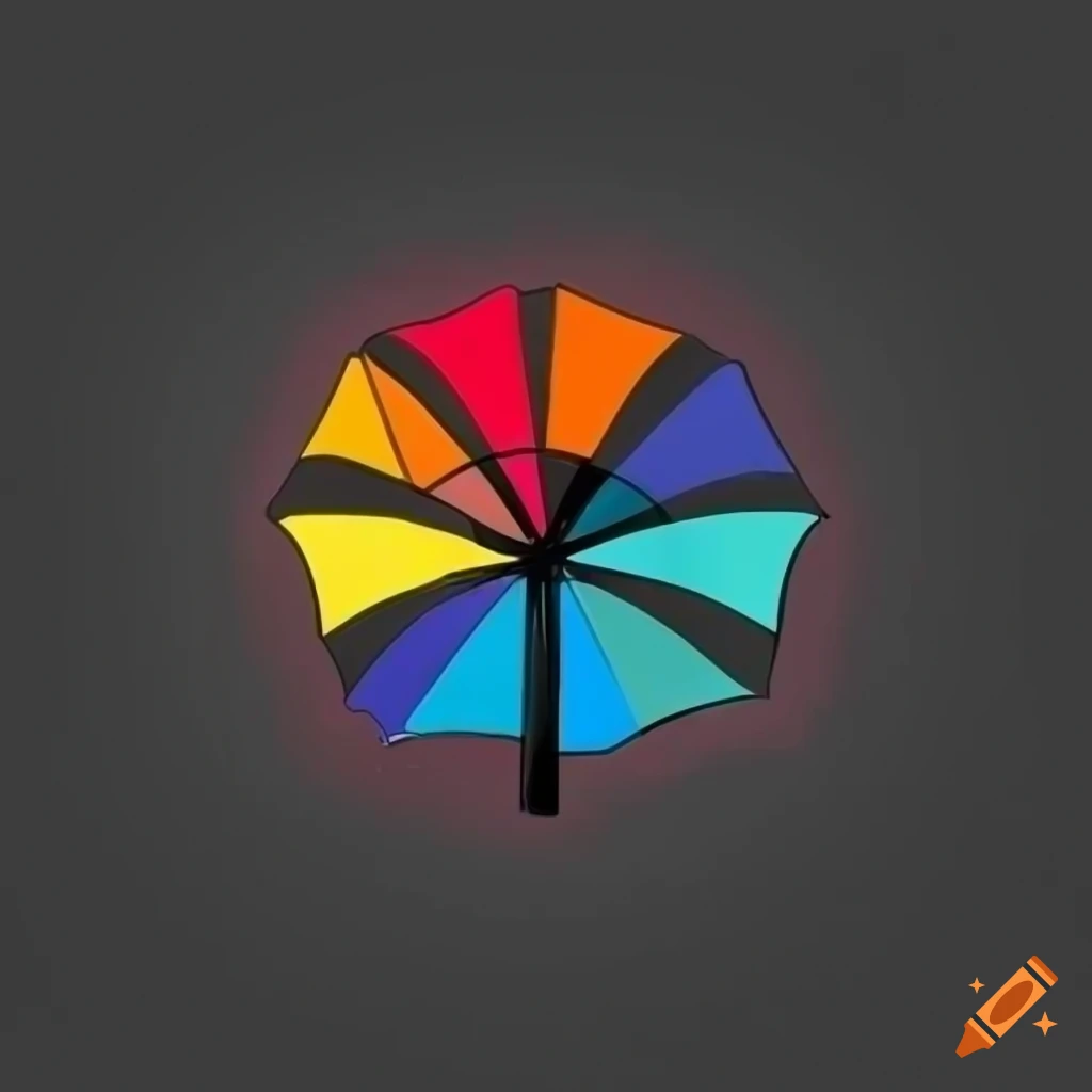 Colorful umbrella design with distinct sections on Craiyon