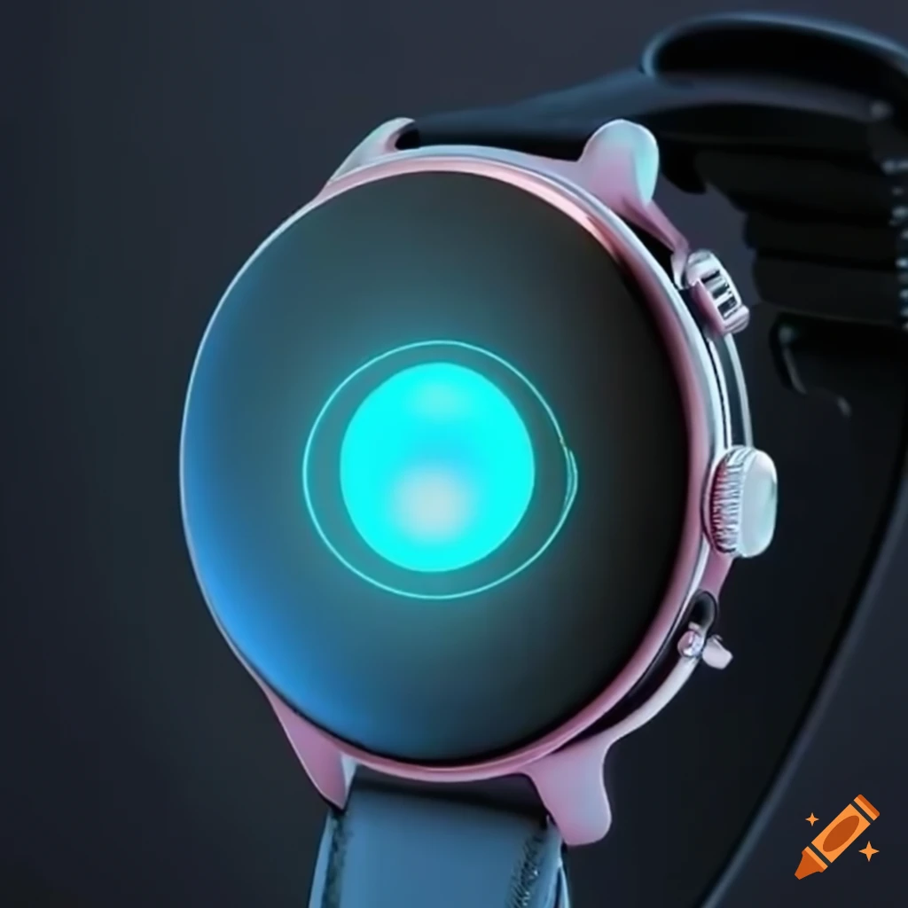 Smartwatch displaying notification with soft glow on Craiyon