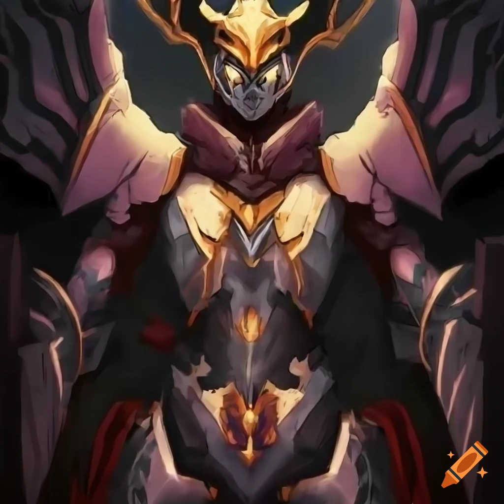 Celestial knights in bulky demonic armor in anime style on Craiyon