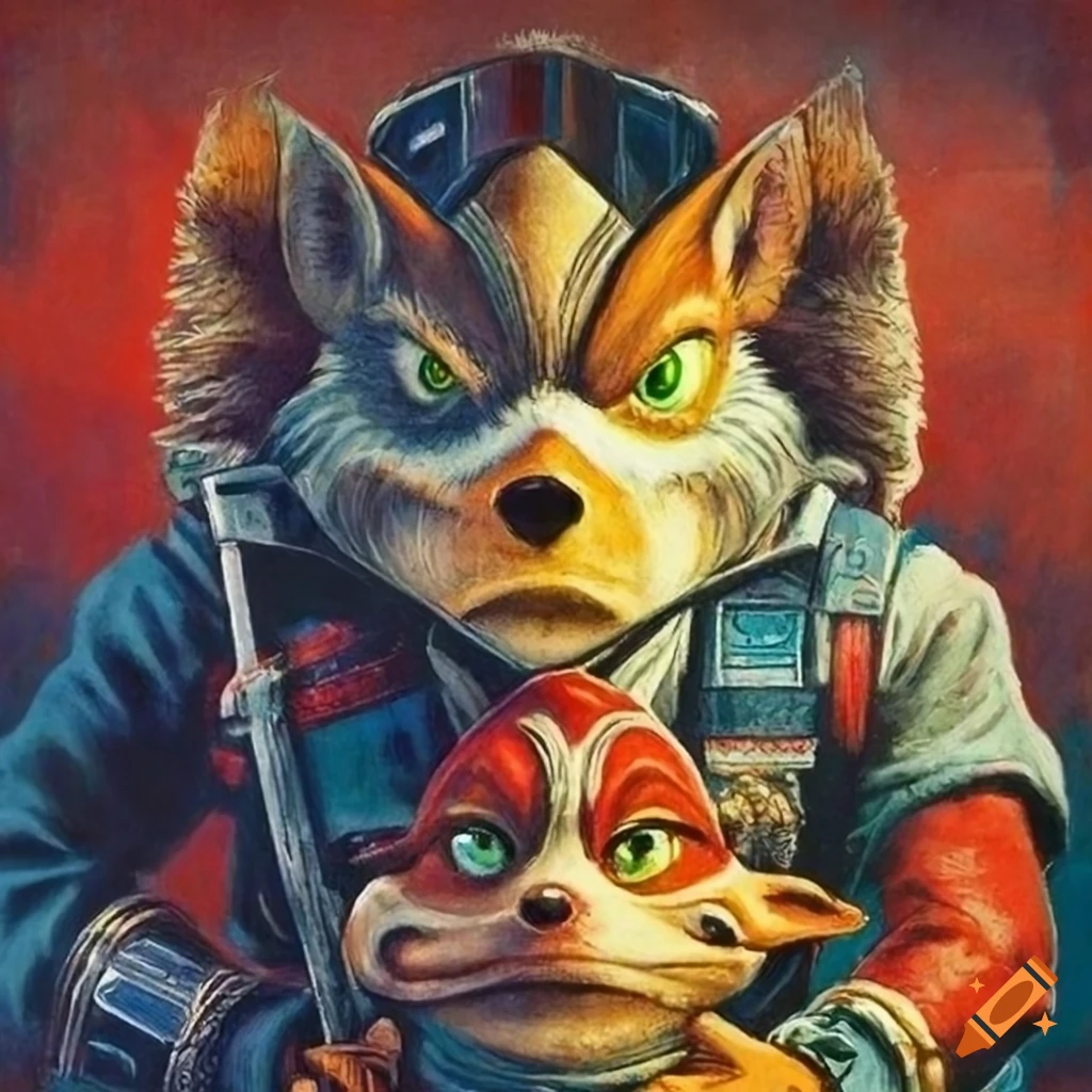 Intricate vintage Star Fox poster with James Gurney and Norman Rockwell ...