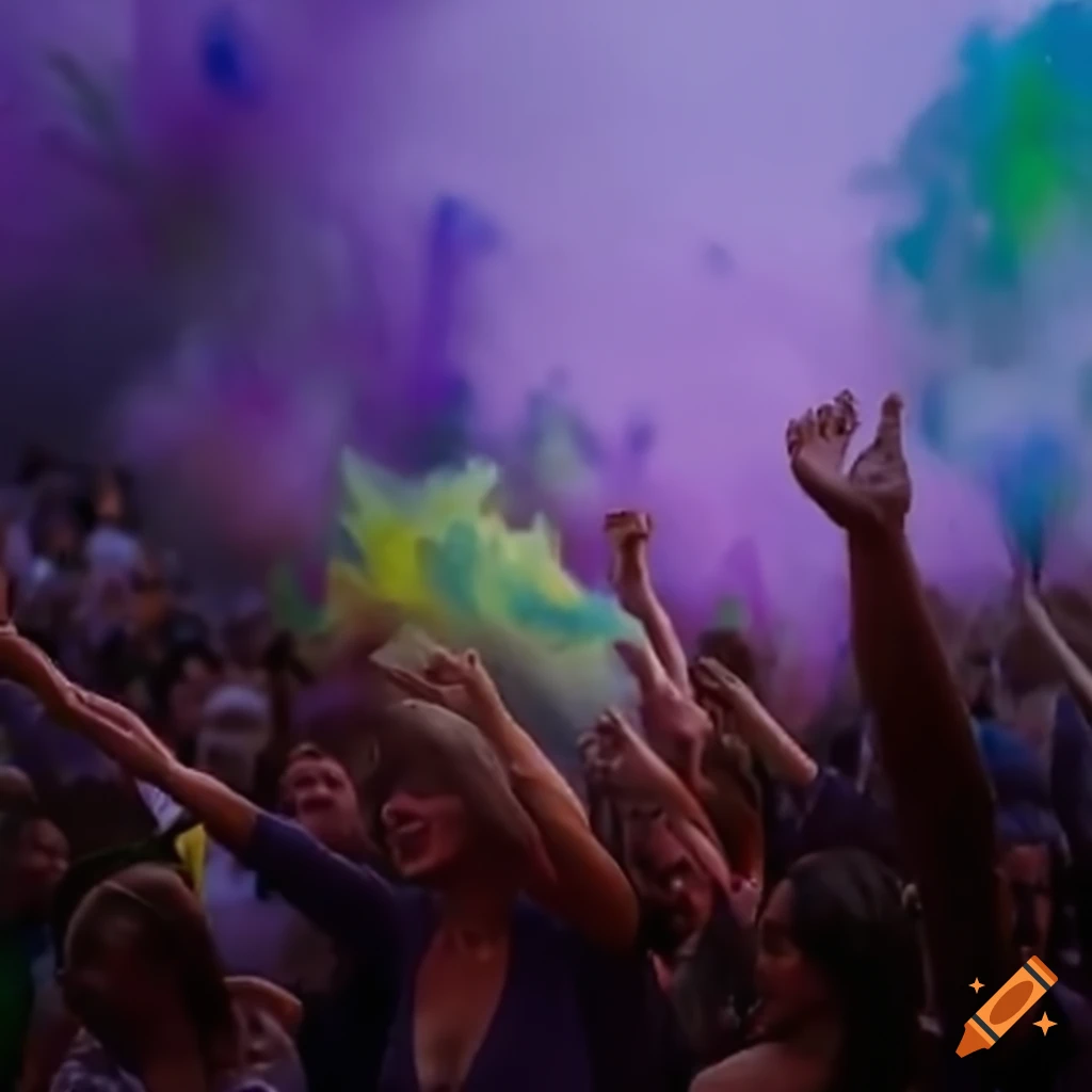 Crowd cheering in watercolor style on Craiyon