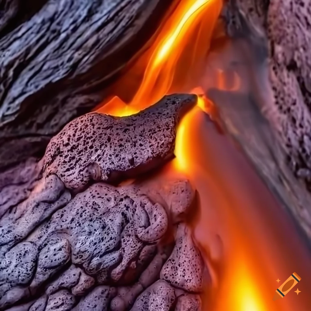 Glass lava fountain in the canyon on Craiyon