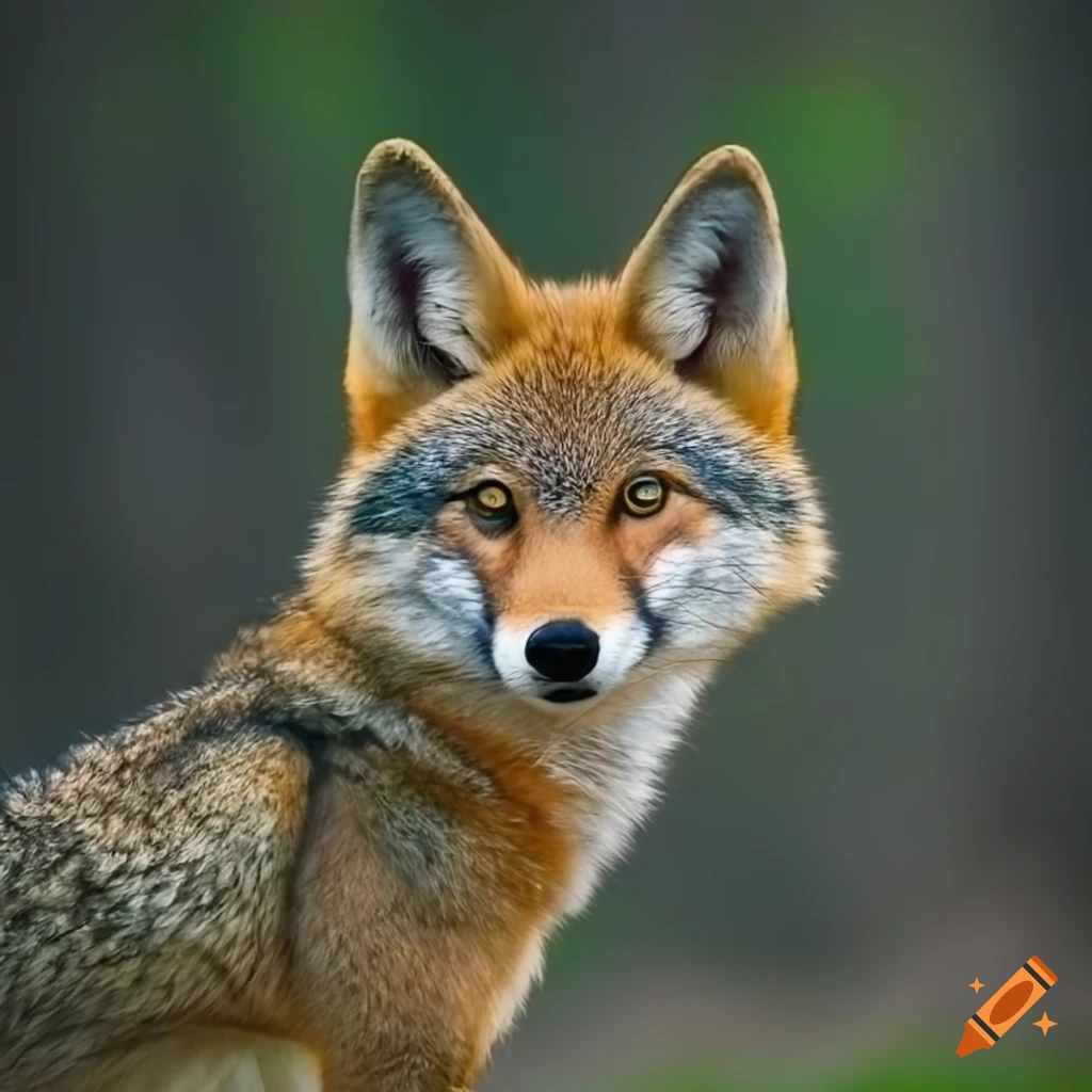Fox wolf in a forest on Craiyon