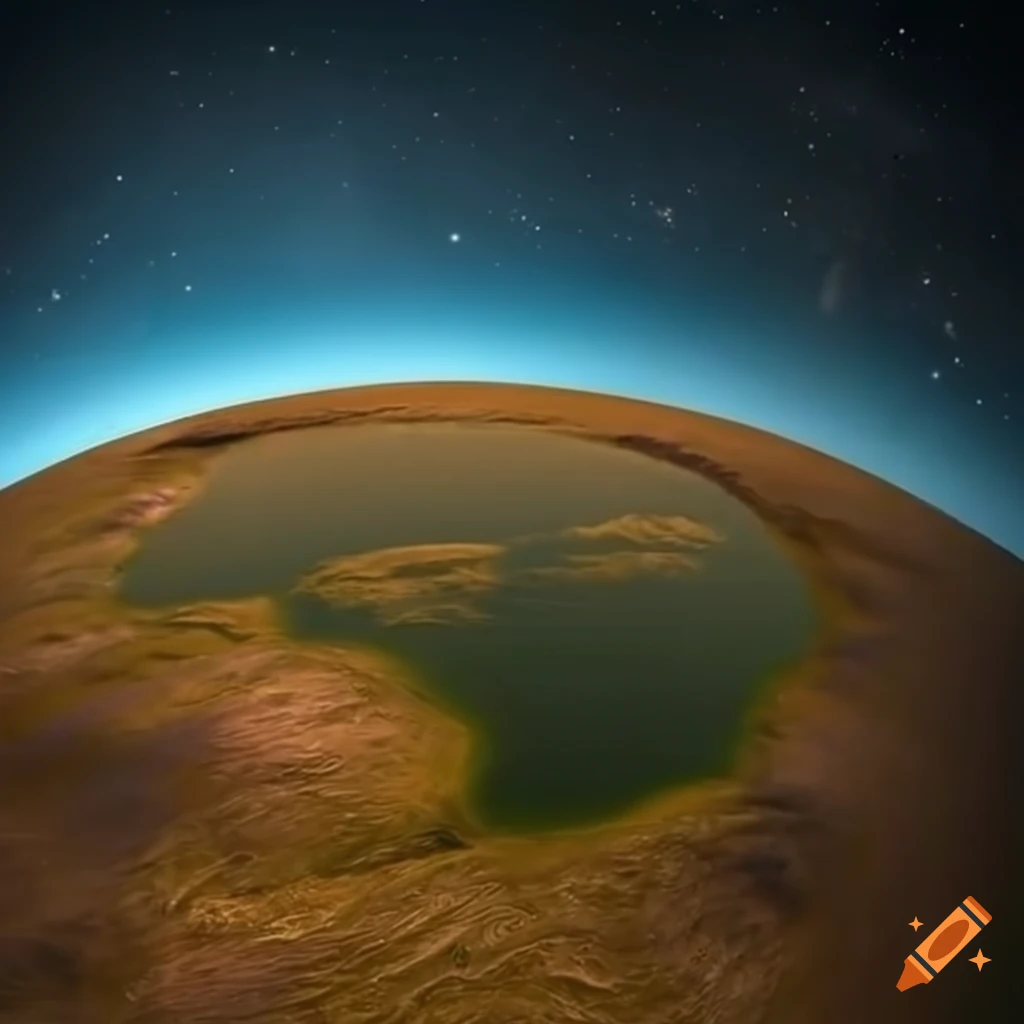 View of an unknown alien planet with unique landscapes and vegetation ...