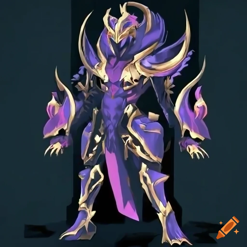 Celestial knights in bulky demonic armor in anime style on Craiyon