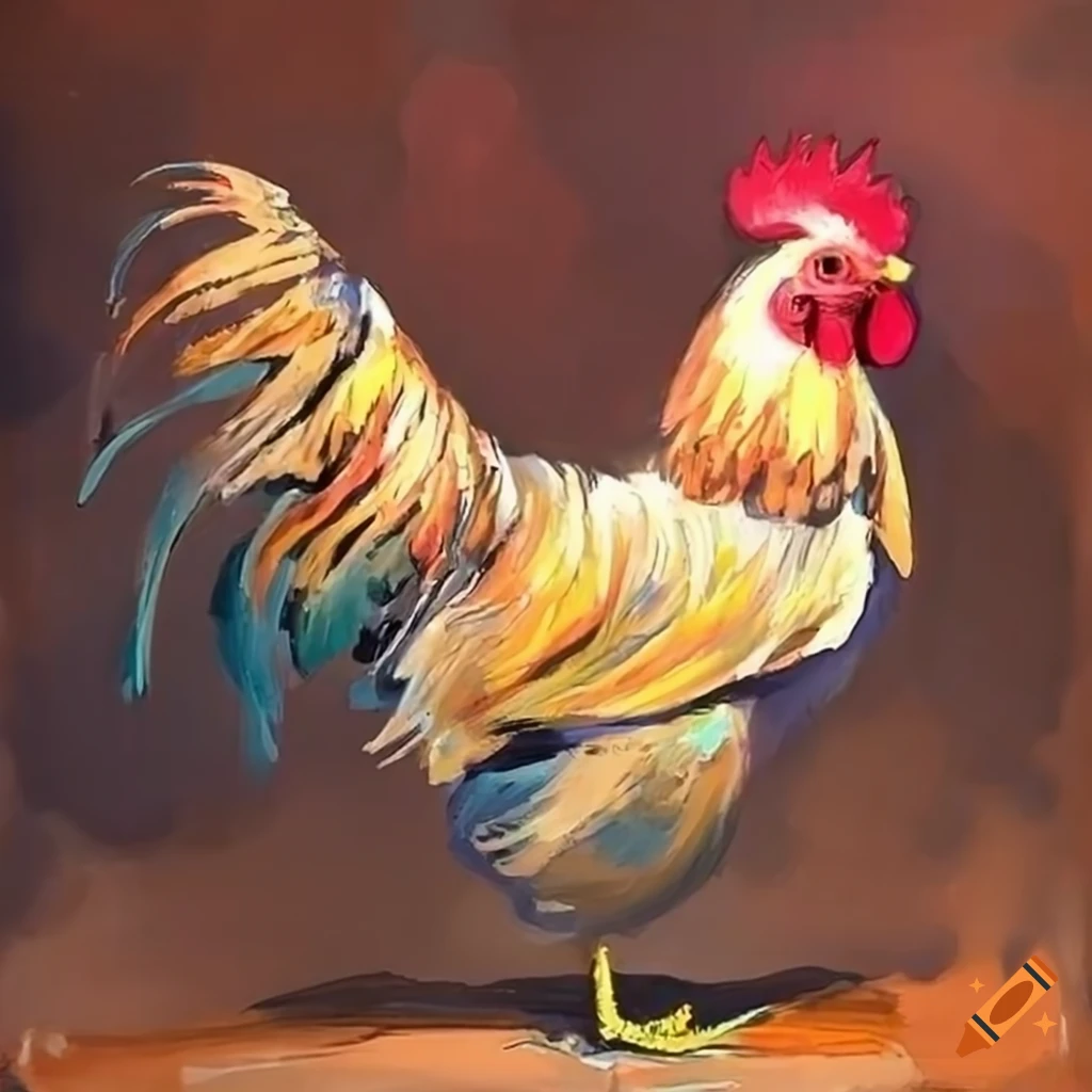 Chicken ink painting on Craiyon