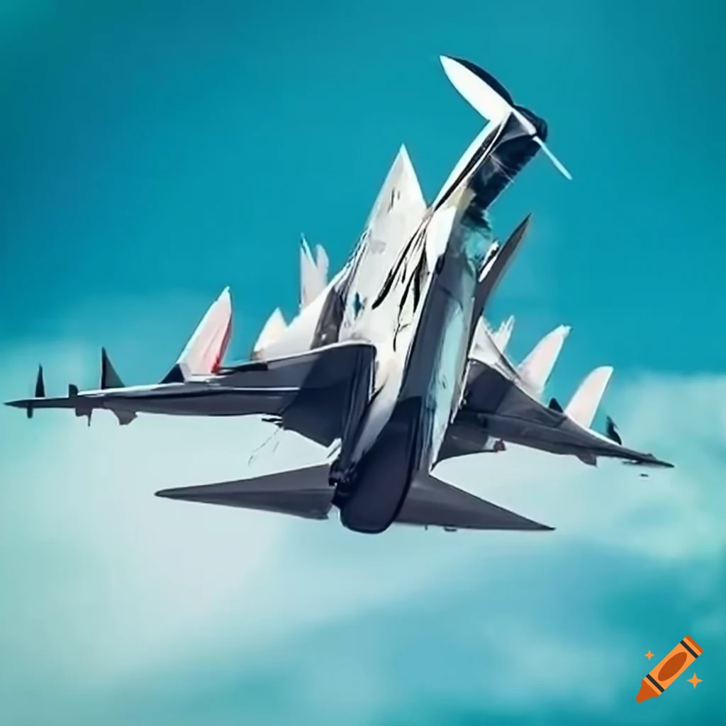 Jet with 10 wings on Craiyon