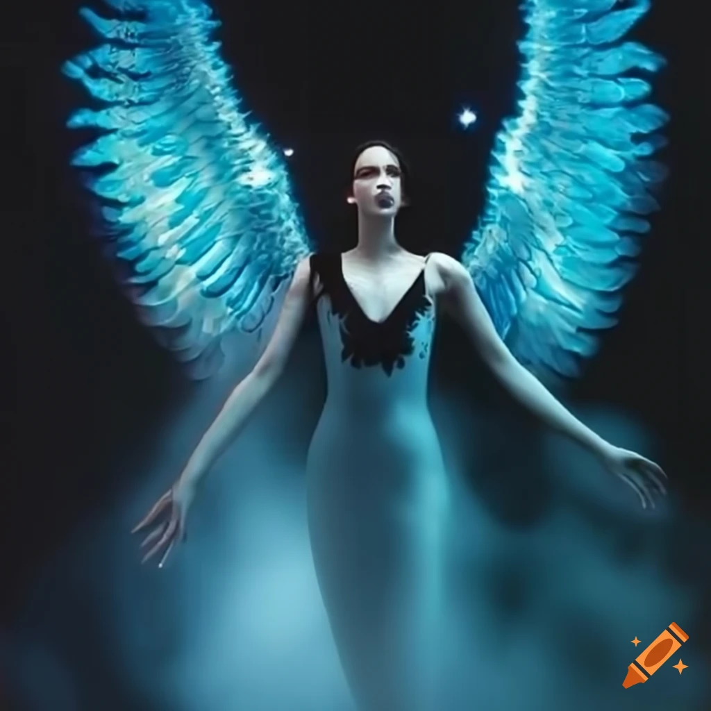 Ophanim angel merging with black hole in a biblical-inspired artwork on ...