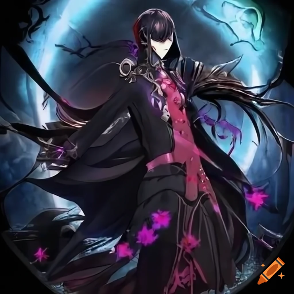 Anime character with demon horns, archangel knight, and magical runes ...