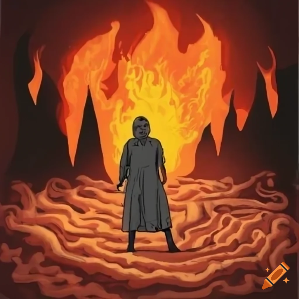 Person's body burning in a paranormal or supernatural scene on Craiyon