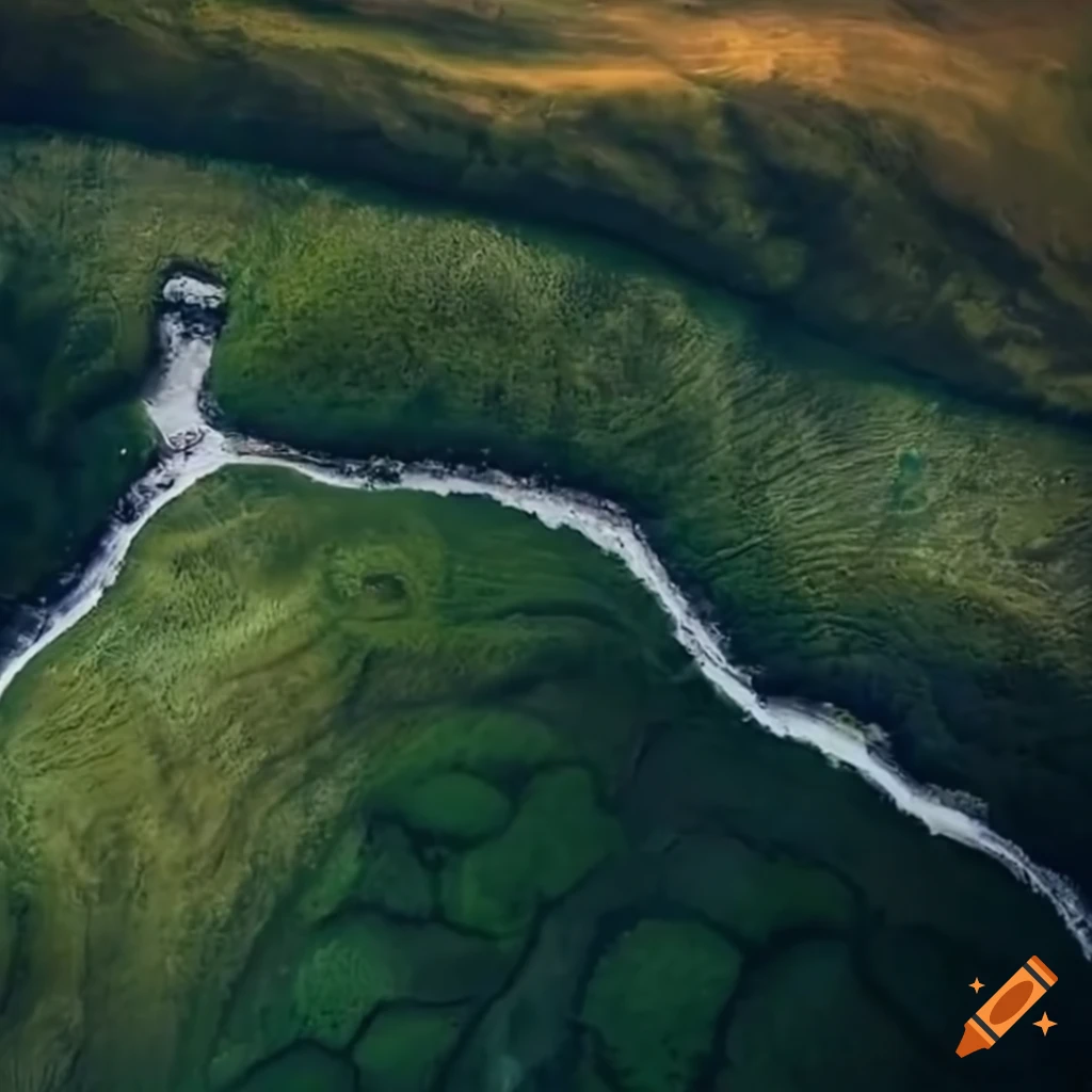 Stunning aerial landscape captured by drone on Craiyon