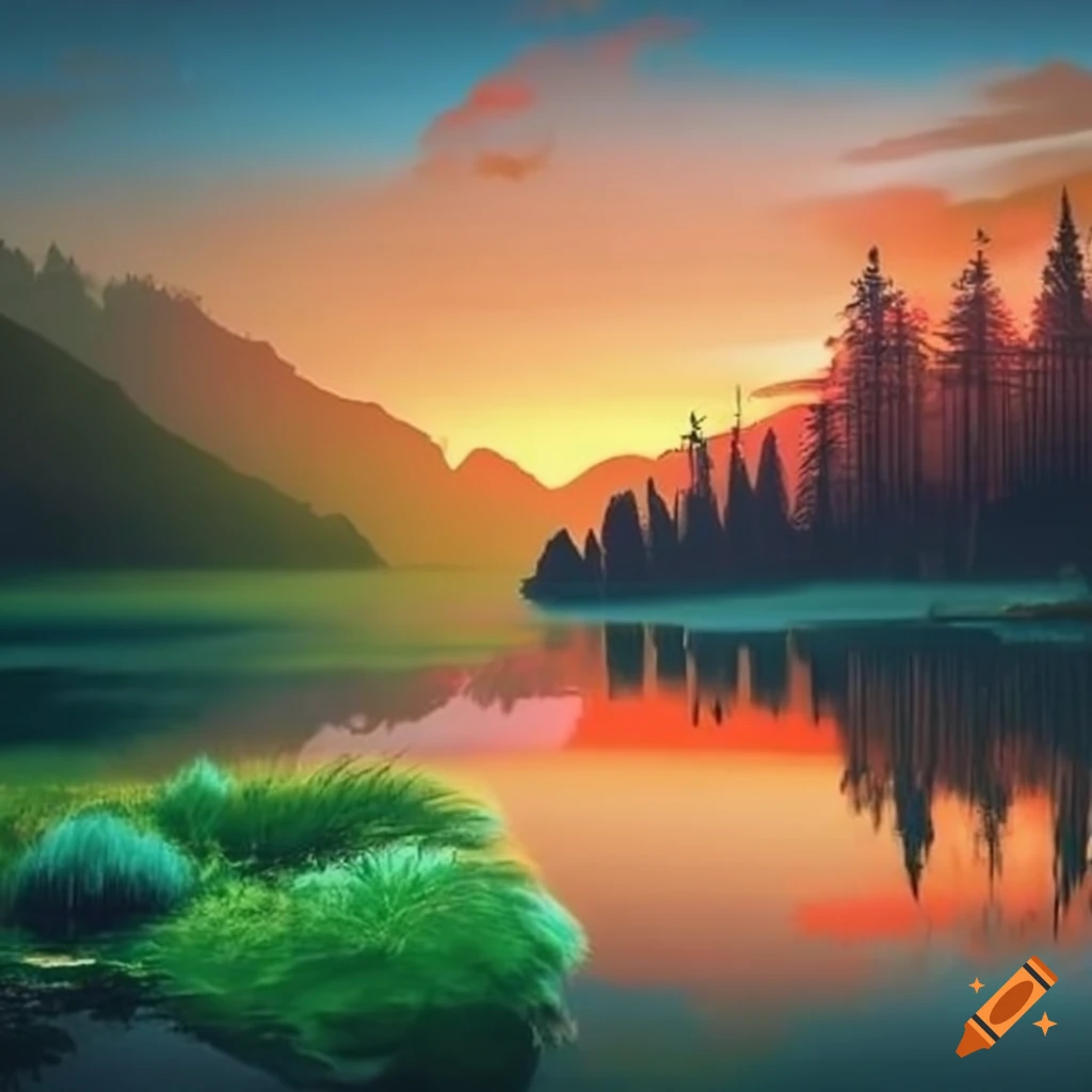 Nice landscape view on Craiyon