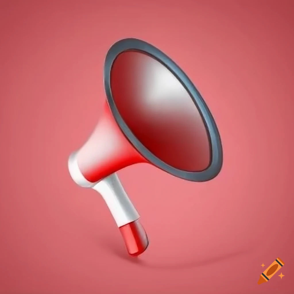 Stylized red megaphone on Craiyon