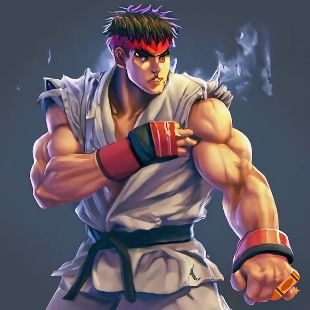Street fighter ryu in high definition on Craiyon