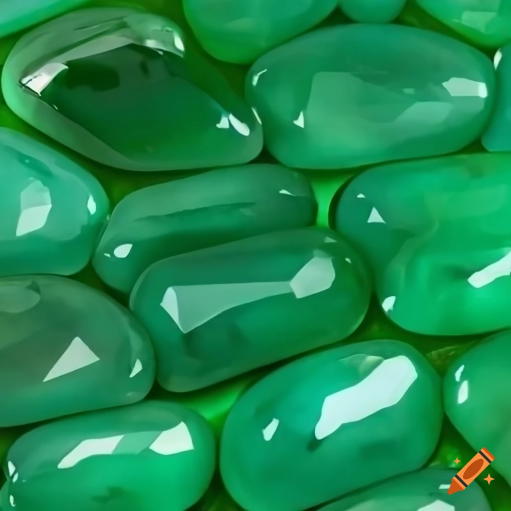 Emerald and jade gemstone background in various shades of green on Craiyon