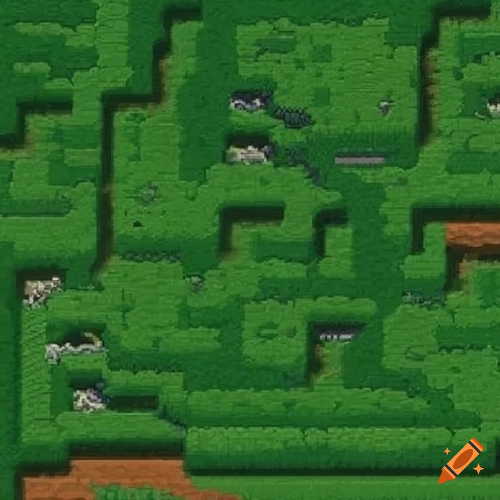 Grass path pixel tileset for top-down snes game on Craiyon