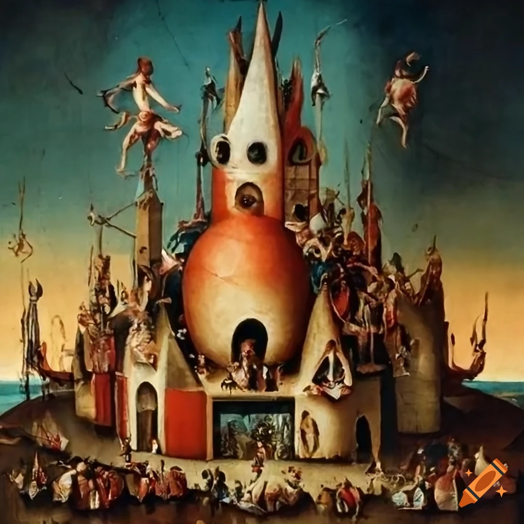 Times square with a hieronymus bosch twist on Craiyon