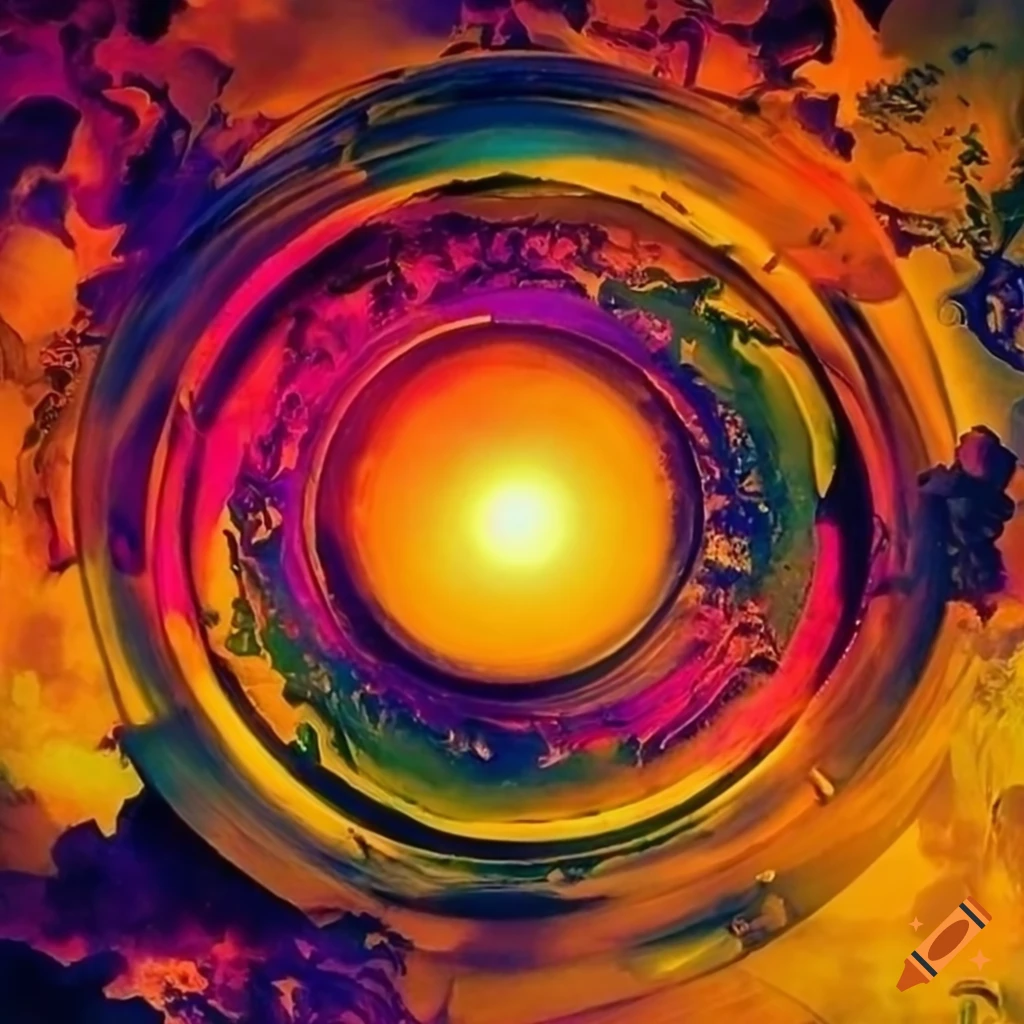 Ethereal portal with vibrant surreal artwork inspired by Roger Dean ...