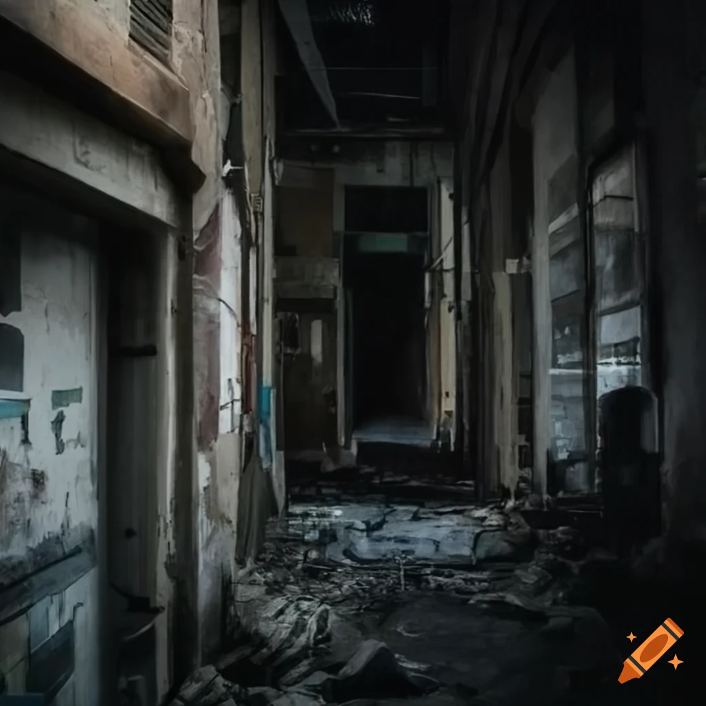 Rundown cityscape on Craiyon