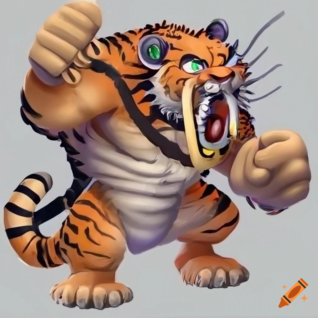 Sabertooth tiger in mario art style on Craiyon