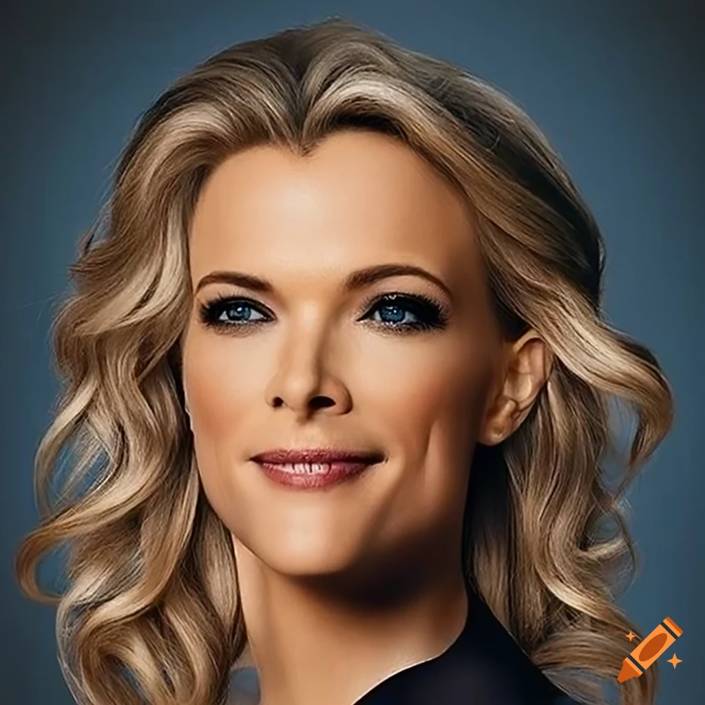 Highly detailed ultra-realistic artistic rendering of Megyn Kelly's distinctive facial features ...