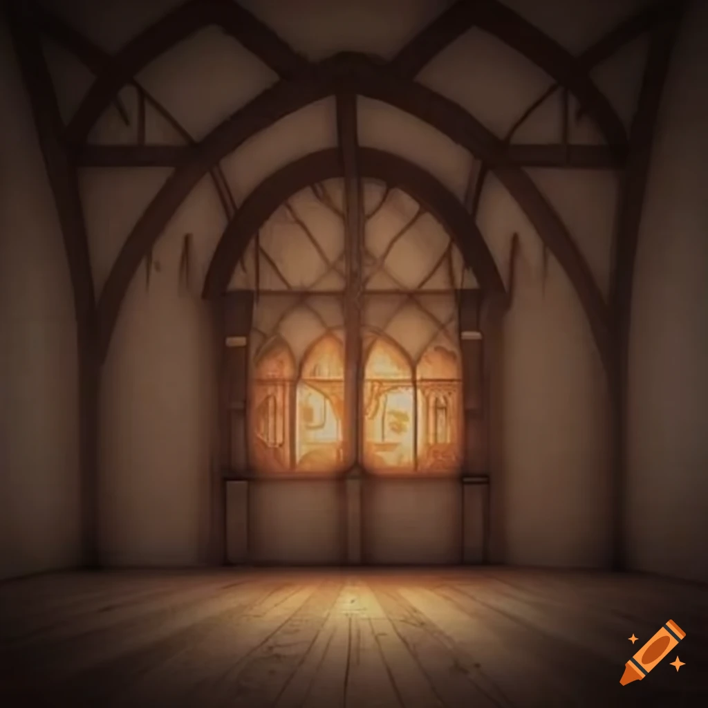 Empty medieval room wall on Craiyon