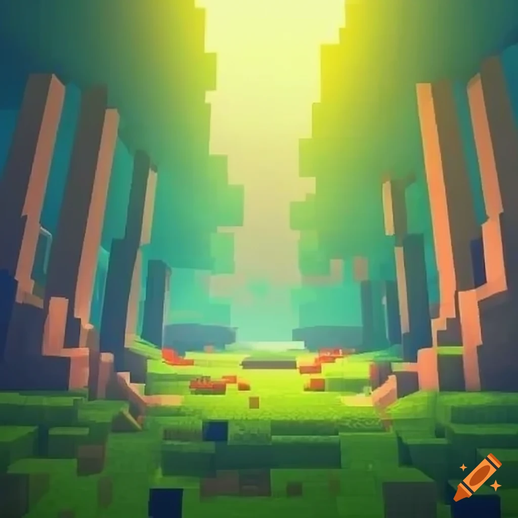 Minecraft peaceful forest with meadow on Craiyon