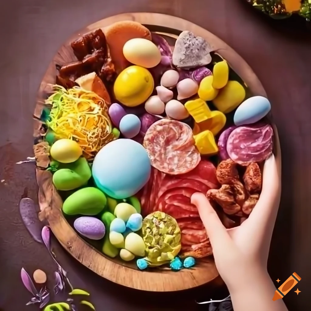 Easter charcuterie board on Craiyon