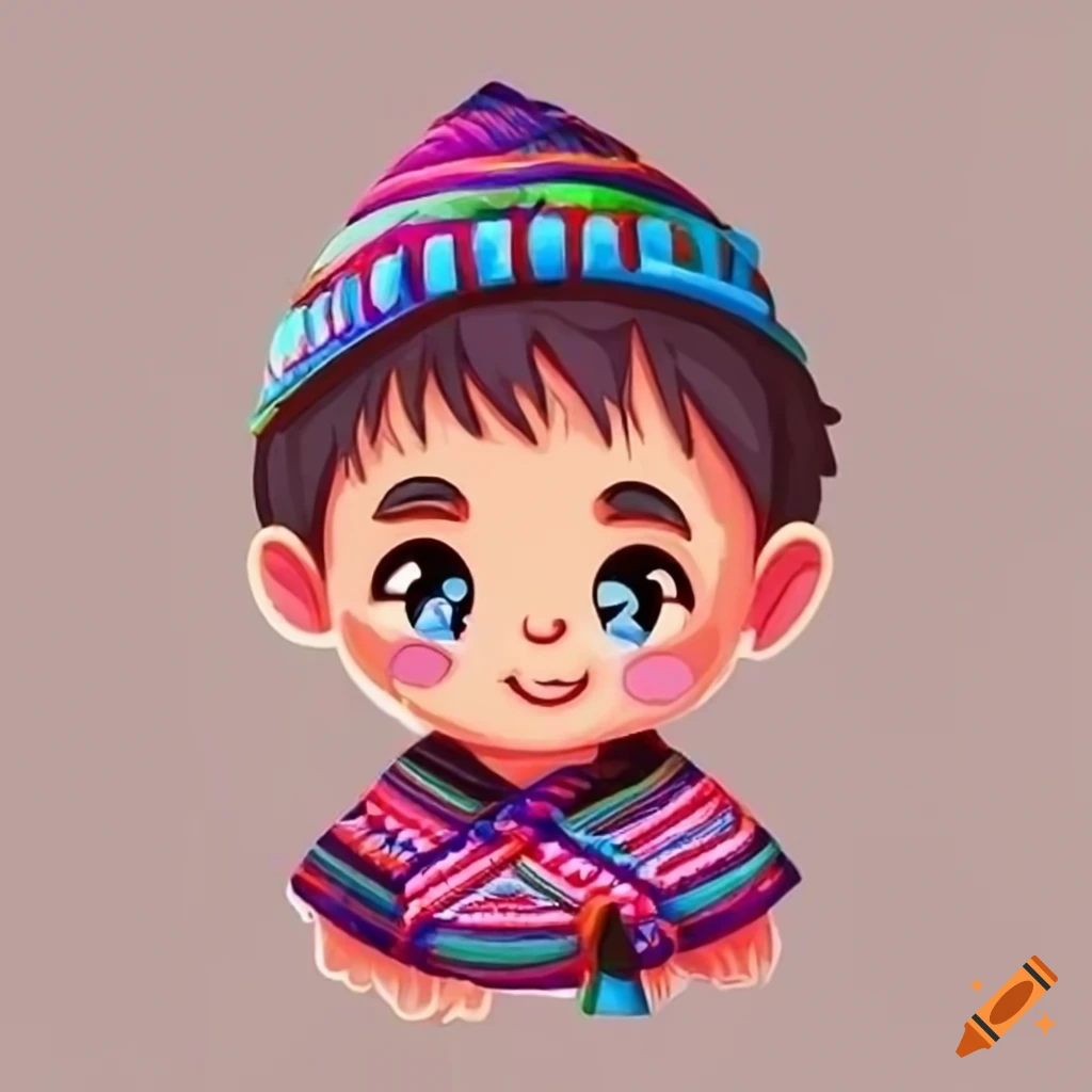 Cute cartoon baby hmong boy with hat on Craiyon