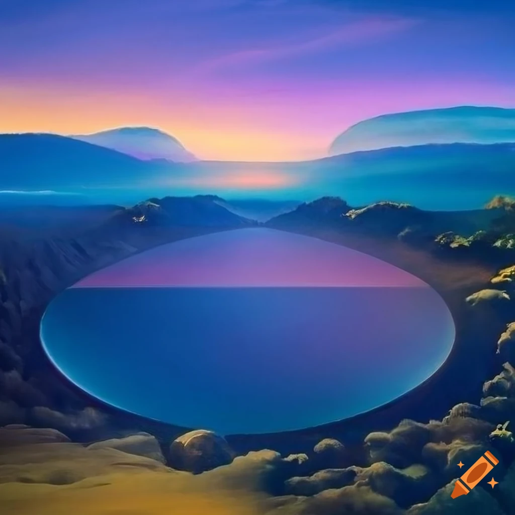 Ethereal portal with vibrant surreal artwork inspired by Roger Dean ...
