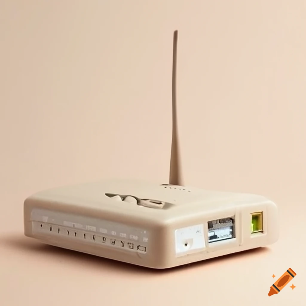 Beige 56k modem from the 1990s on Craiyon