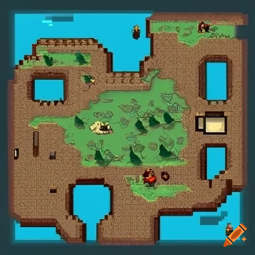 Pixel art 2d game map for endless gaming adventures on Craiyon