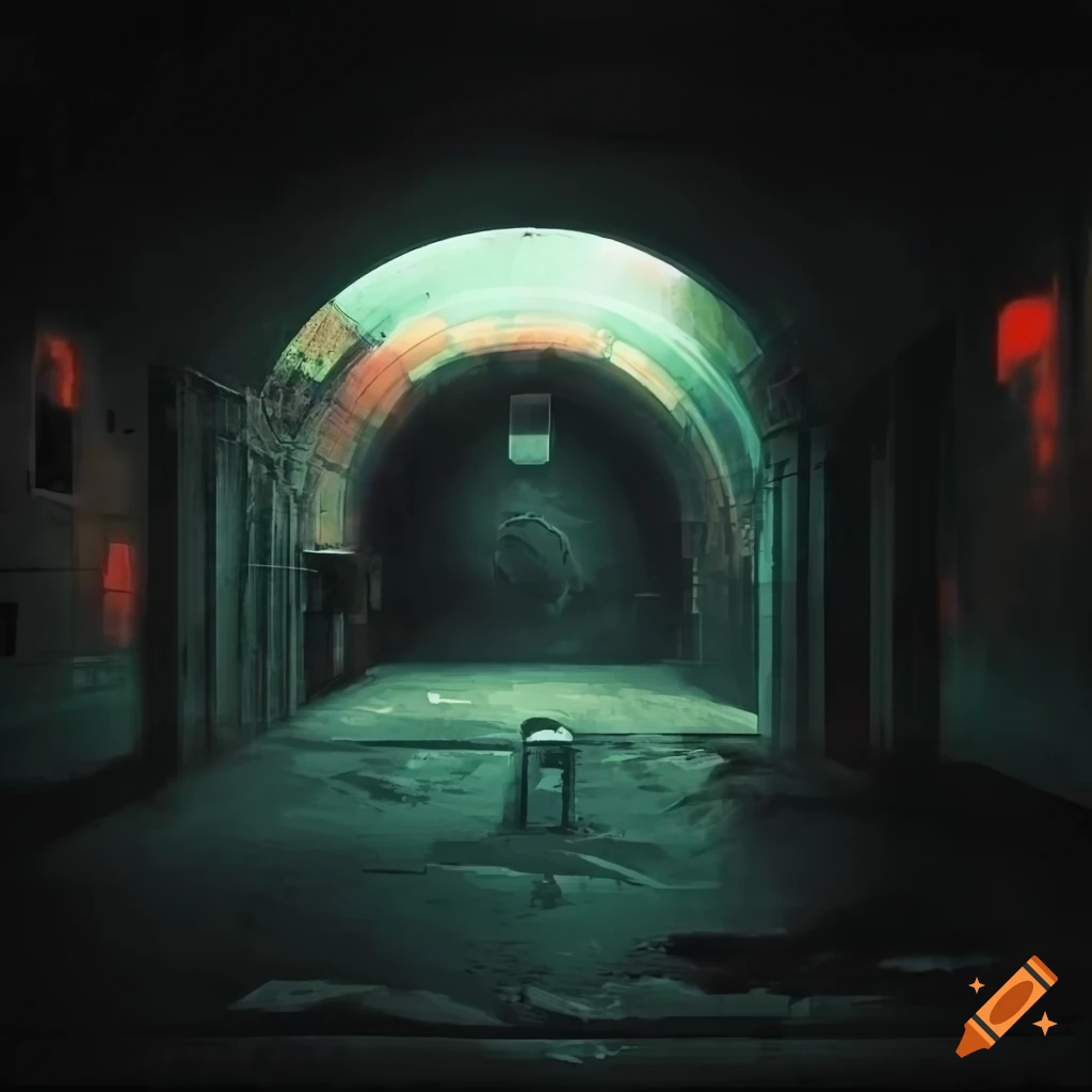 Post-apocalyptic subway station with a liminal vibe on Craiyon