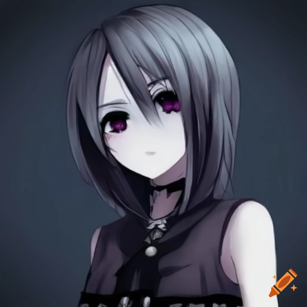 Anime character with dark emo style on Craiyon
