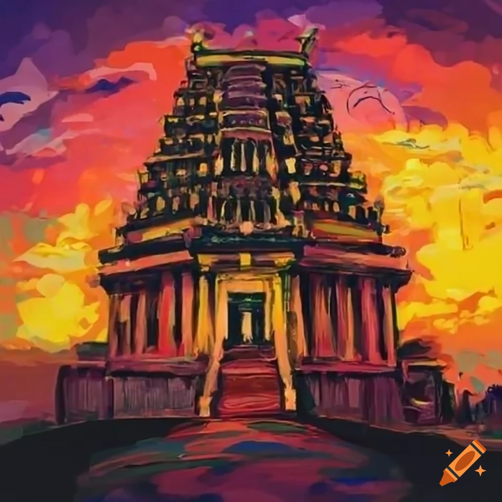 Temple structure on Craiyon