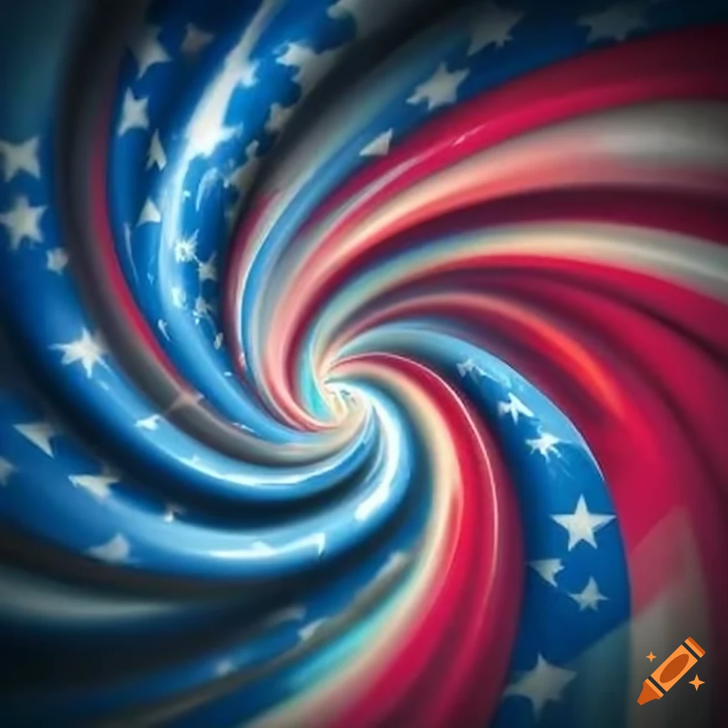 Patriotic South Carolina And American Flags Swirling In A Peaceful