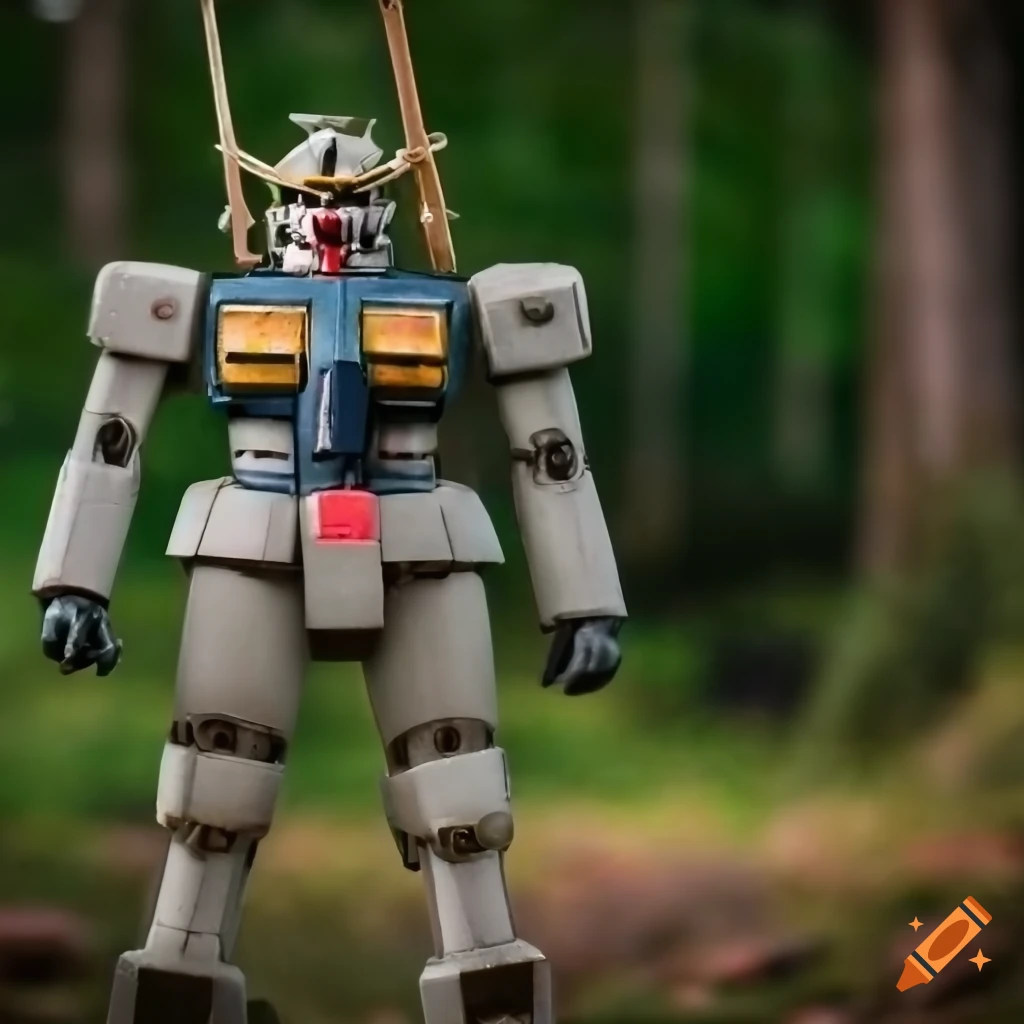 Gundam robot in vintage military uniform on a ww2 battlefield on Craiyon