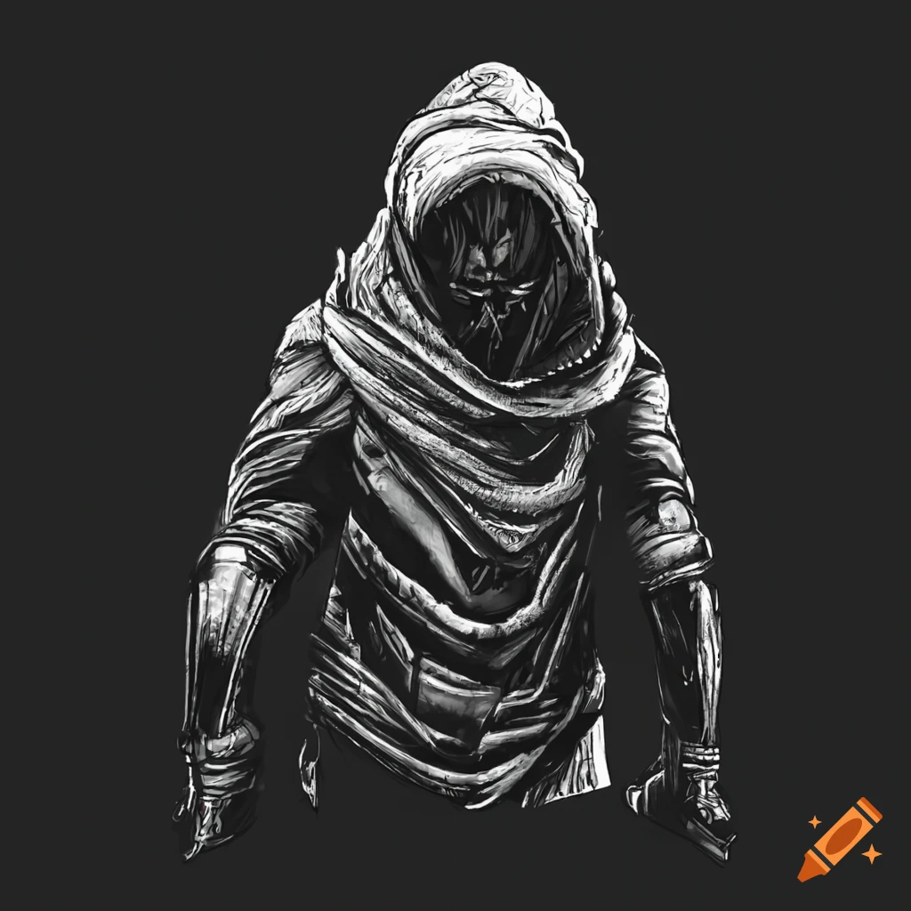 Futuristic ronin in rags on Craiyon