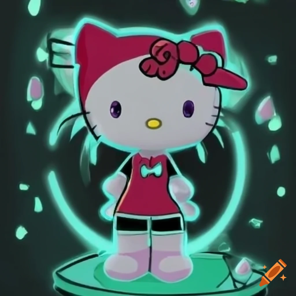 Hello Kitty in the style of Danny Phantom on Craiyon