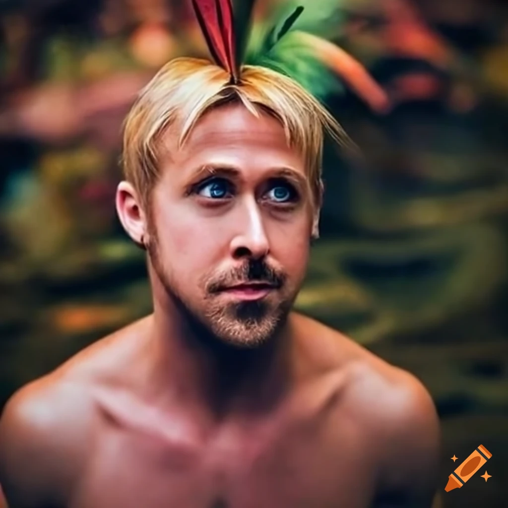 Vermin supreme and ryan gosling at a tiki dinner on Craiyon