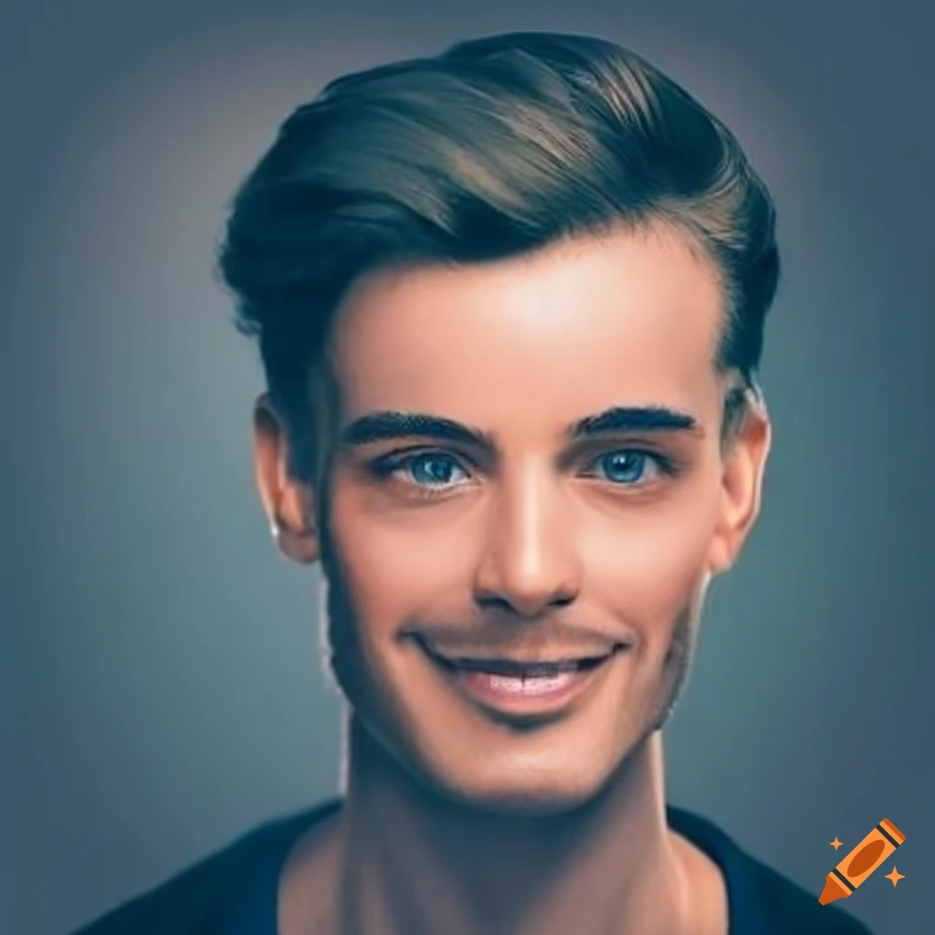 Professional male headshot with kind and approachable smile on Craiyon