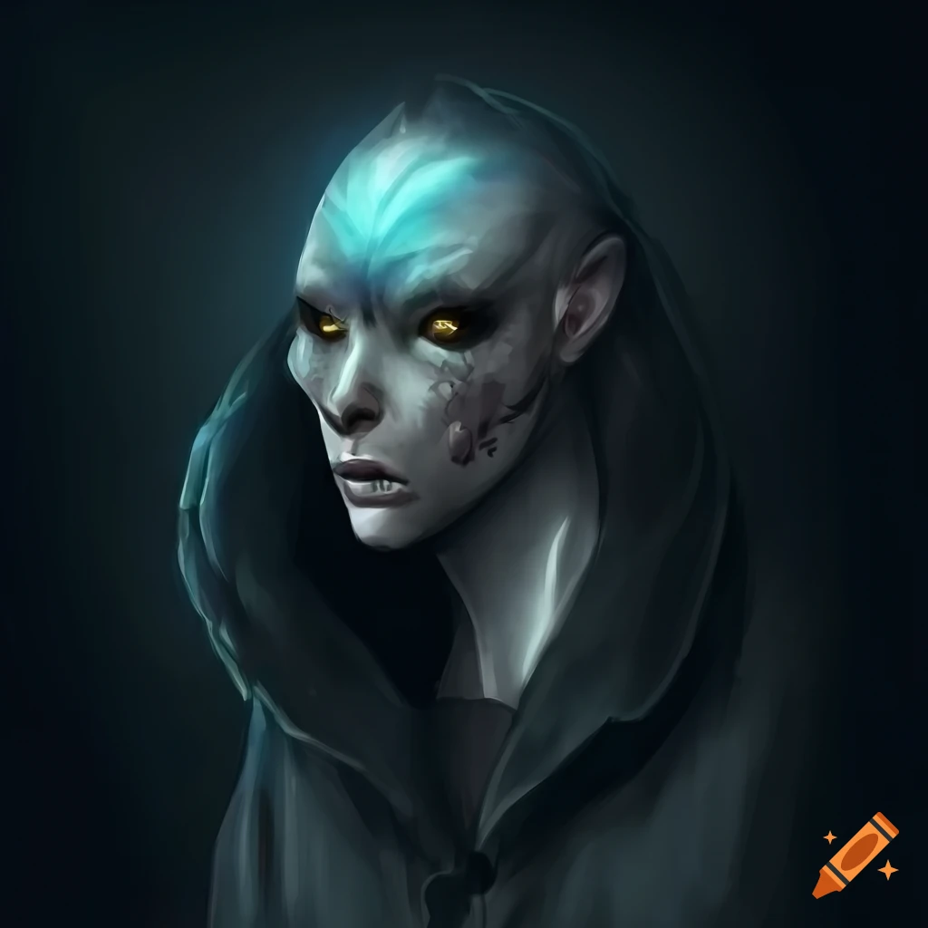 Sci-fi fantasy bird-human character with black jacket in digital art on ...